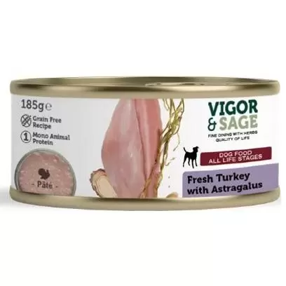 VIGOR & SAGE Dog turkey astragalus 185g - GroenRijk Beneden Leeuwen ...